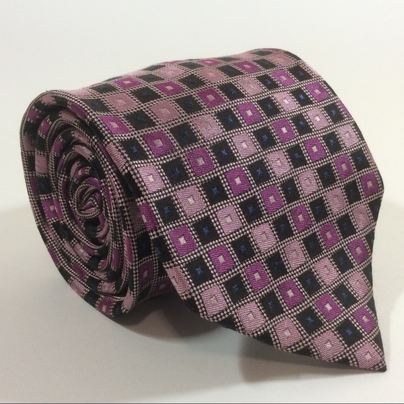 Jhane Barnes | Accessories | Jhane Barnes Purple Black Polka Dot Tie | Poshmark